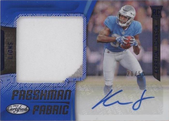 2018 Panini Certified - Freshman Fabric Signatures Kerryon Johnson #223 ...