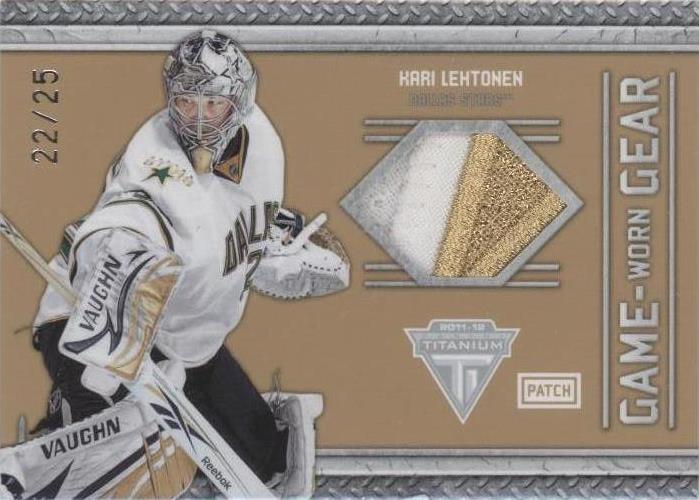 2011-12 Panini Titanium - Game-Worn Gear Patches #60 Kari Lehtonen /25 ...