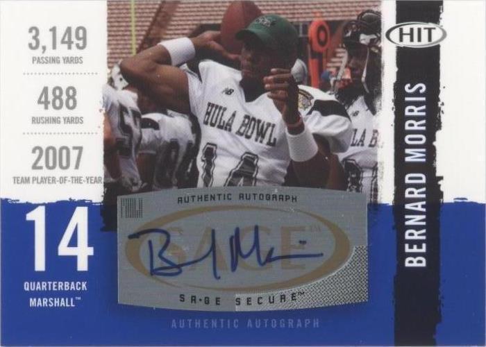 2008 SAGE Hit - Autographs Bernard Morris #A14 (AU, RC) for sale online ...