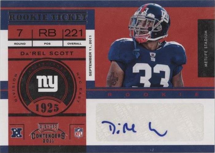 2011 Playoff Contenders - Rookie Ticket #124 Da'Rel Scott (AU, RC) for ...