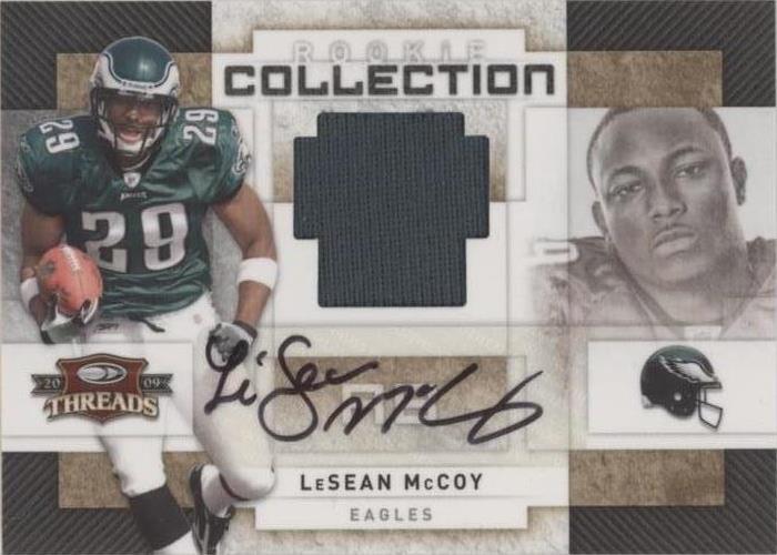 2009 Donruss Threads - Rookie Collection Materials Signatures #9 LeSean ...