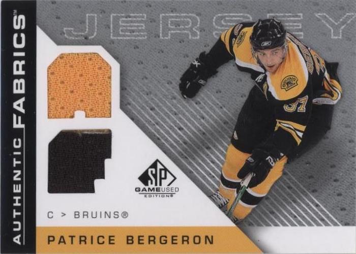 2007-08 SP Game Used Edition - Authentic Fabrics #AF-PB Patrice Bergeron (MEM) for sale online ...