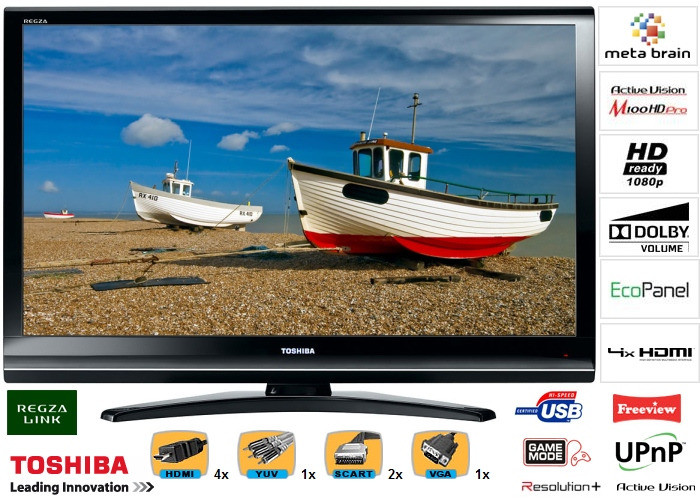 Stylish Gloss Black TOSHIBA 42 Inch FULL HD 1080P 100HZ DOLBY LCD TV ...