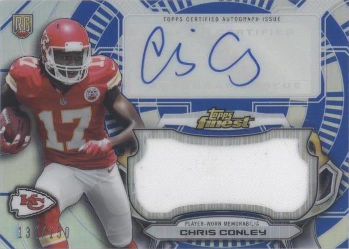 2015 Topps Finest - Autographed Jumbo Relic Refractor Chris Conley # ...