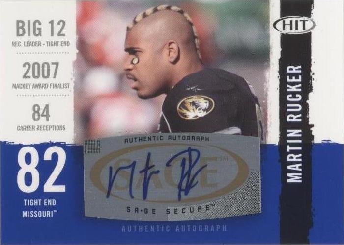 2008 SAGE Hit - Autographs Martin Rucker #A29 (AU, RC) for sale online ...