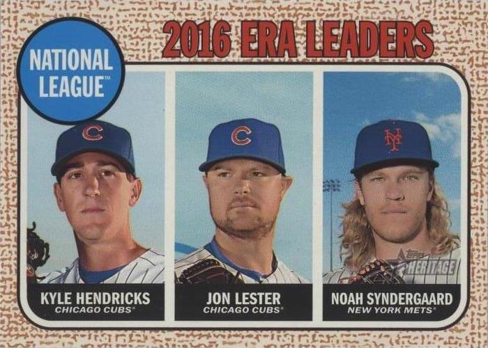 2017 Topps Heritage - League Leaders #7 Noah Syndergaard, Jon Lester ...