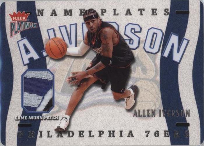 2002-03 Fleer Platinum - Nameplates Patches #N-AI Allen Iverson /485 ...