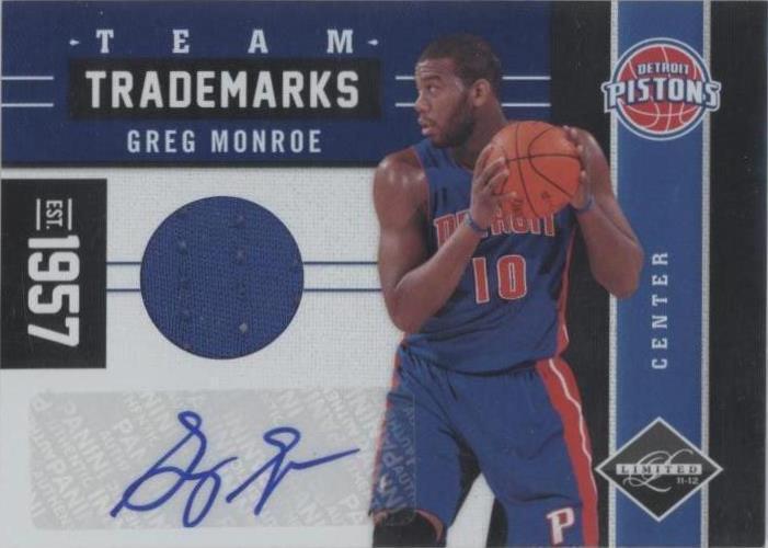 2011-12 Panini Limited - Team Trademarks Materials Signatures Greg ...