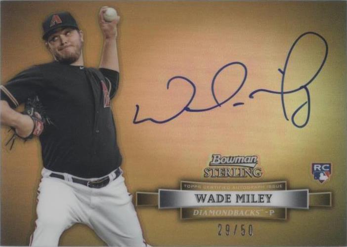 2012 Bowman Sterling - Autographed Rookie Wade Miley #BSAR-WMI Gold ...