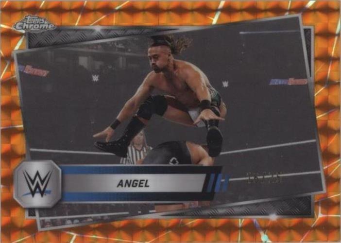 2025 Topps Chrome WWE - Angel Garza #27 Orange Geometric Refractor /25 ...