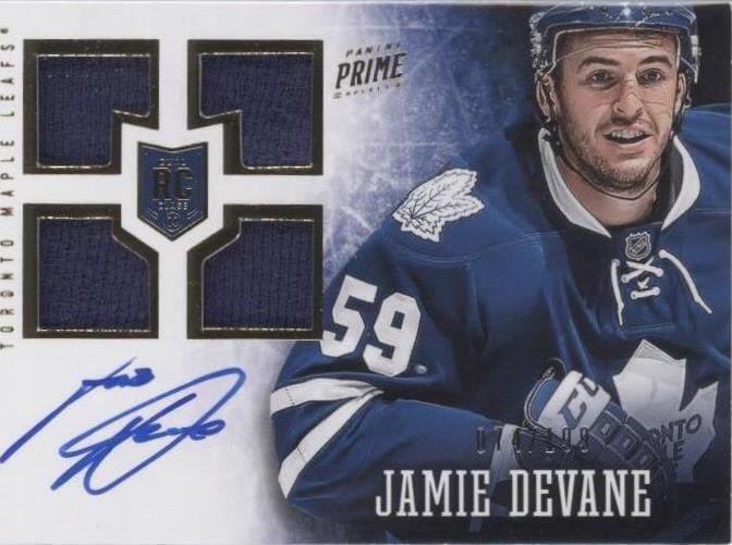2013-14 Panini Prime - Rookie Patch Autograph Jamie Devane #182 /199 ...