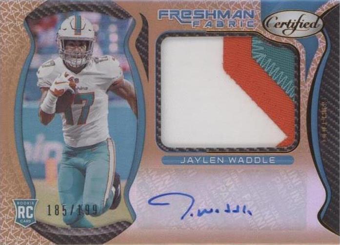 2021 Panini Certified - Freshman Fabric Mirror Signatures Jaylen Waddle ...