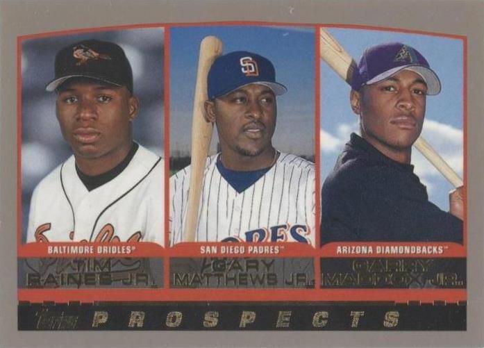 2000 Topps - Prospects #445 Gary Matthews Jr., Tim Raines Jr., Garry ...