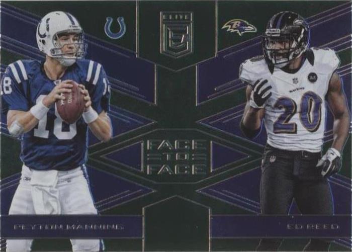 2017 Donruss Elite - Face to Face Peyton Manning, Ed Reed #5 Green for ...