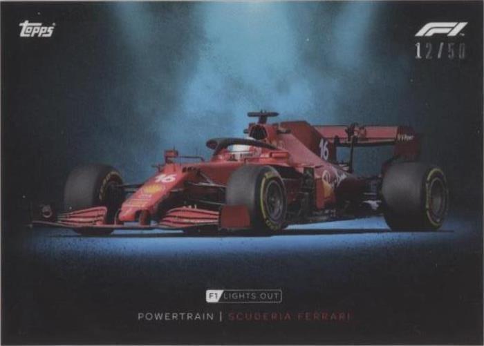 2021 Topps Formula 1 Lights Out - Powertrain Aqua Scuderia Ferrari /50 ...