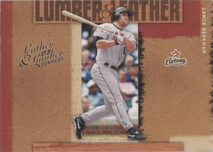 2005 Donruss Leather & Lumber - Lumber & Leather Lance Berkman #LL-13 / ...
