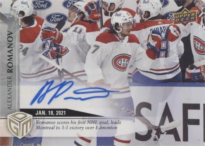 2020-21 Upper Deck Game Dated Moments - Autographs #4 Alexander Romanov ...