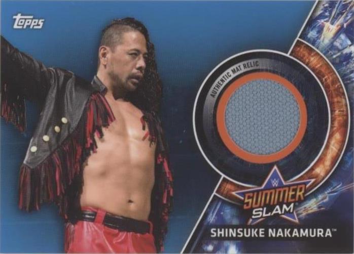 2018 Topps WWE - Summer Slam 2017 Mat Relics Blue #SMR-SN Shinsuke Nakamura /50 (MEM) for sale ...