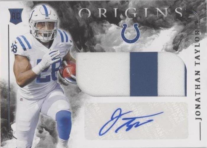 2020 Panini Origins - Rookie Jumbo Patch Autographs Jonathan Taylor ...