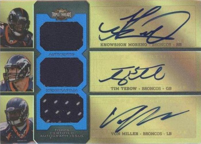 2011 Topps Triple Threads - Autograph Relic Combos Von Miller, Tim ...