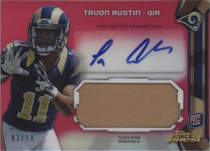 2013 Topps Finest - Autographed Jumbo Relic Tavon Austin #AJR-TA Pink ...