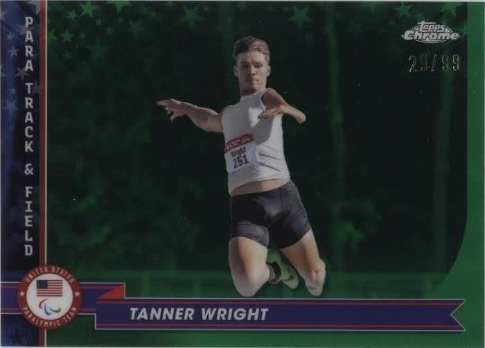 2024 Topps Chrome U.S. Olympic & Paralympic Team and Hopefuls - Tanner Wright #104 Green ...