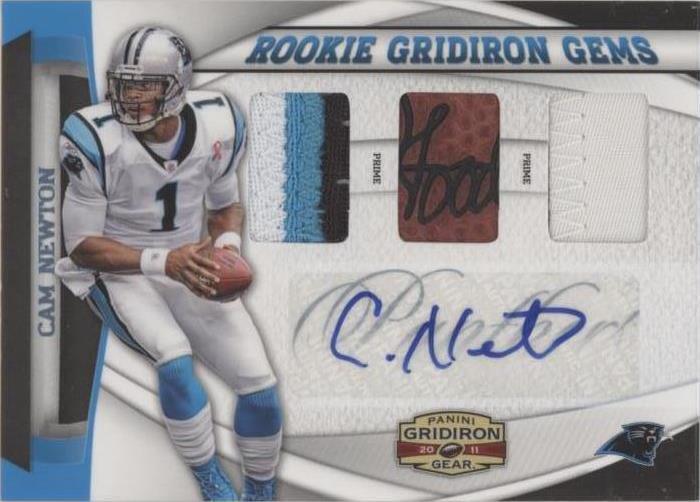 2011 Panini Gridiron Gear - Rookie Gridiron Gems Cam Newton #30 Trio Prime Signatures /20 (MEM ...
