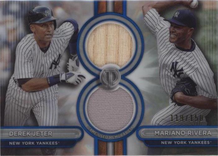 2024 Topps Tribute - Dual Relics Dual Players Derek Jeter, Mariano Rivera #DR2-JR Blue /150 (MEM ...