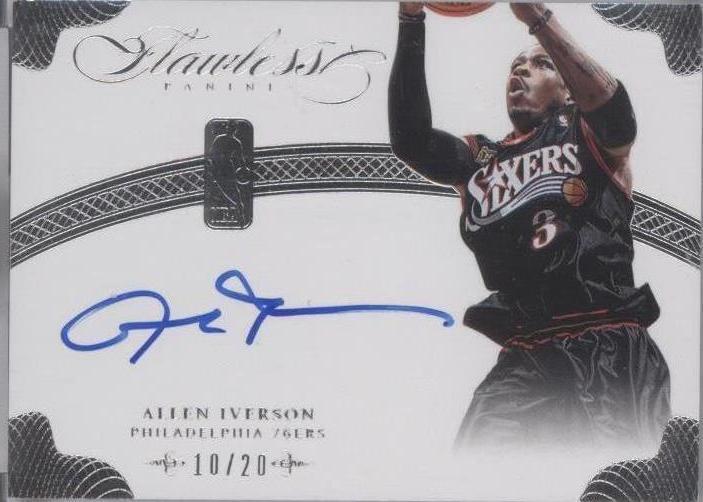 2013-14 Panini Flawless - Nba Signatures Allen Iverson #NB-AI /20 (AU ...