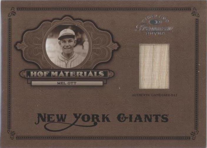2004 Donruss Timeless Treasures - HOF Materials Bat #HOF-25 Mel Ott /25 ...