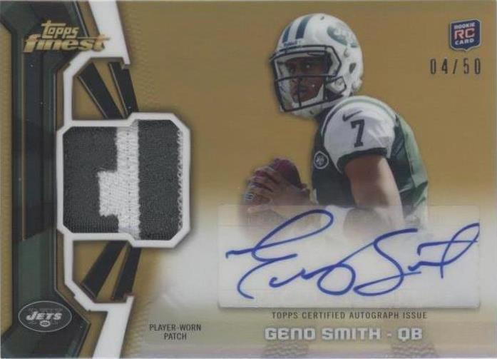 2013 Topps Finest - Rookie Autograph Patch Geno Smith #RAP-GS Gold ...