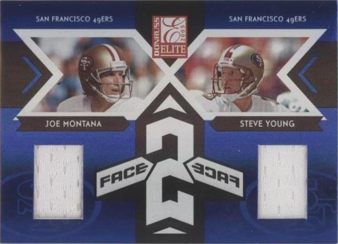 2005 Donruss Elite - Face 2 Face Jerseys #CB-25 Joe Montana, Steve ...
