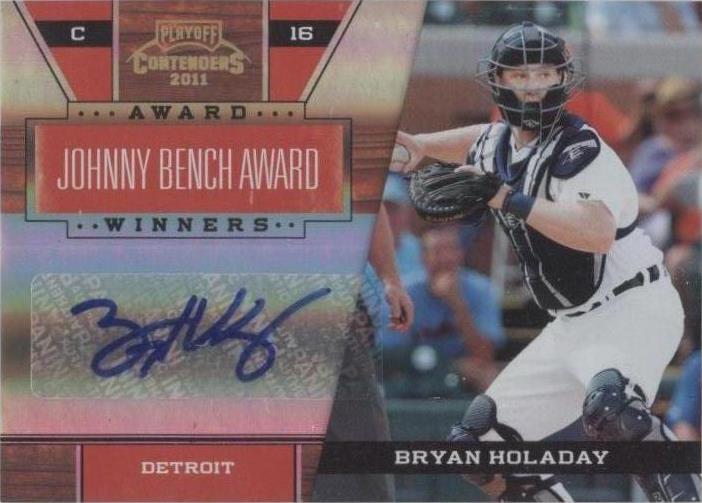 2011 Playoff Contenders - Award Winners Signatures #11 Bryan Holaday ...