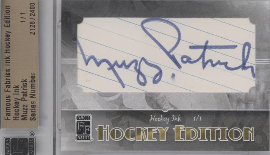 2010 Famous Fabrics Ink Hockey Edition - Hockey Ink #2151 Muzz Patrick ...