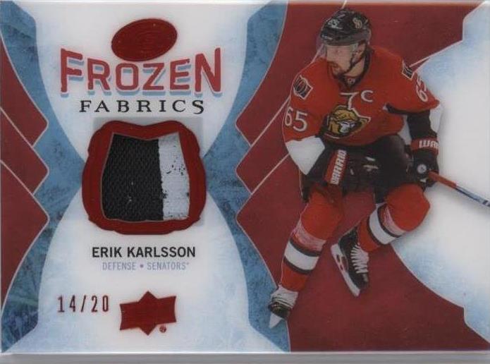2016-17 Upper Deck Ice - Frozen Fabrics Red #FF-EK Erik Karlsson /20 ...