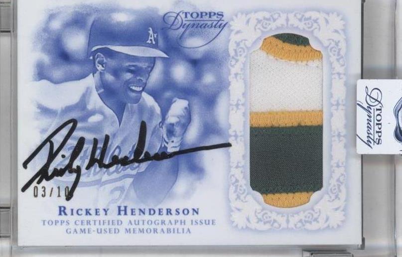 2015 Topps Dynasty - Autographed Patches #AP-RH8 Rickey Henderson /10 ...