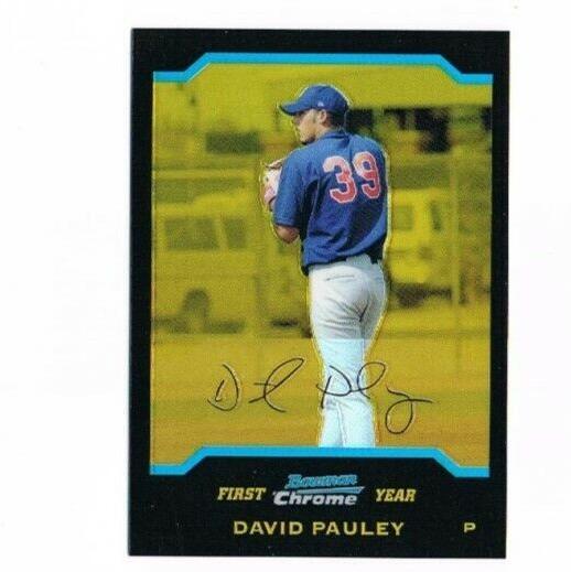 2004 Bowman Chrome - First Year Gold Refractor #300 David Pauley /50 ...