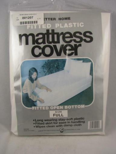 Full Fitted Plastic Mattress Cover Open Bottom Wipes Clean Protect Bed ...
