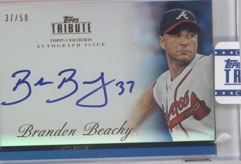 2012 Topps Tribute - Autographs Blue #TA-BB2 Brandon Beachy /50 (AU ...