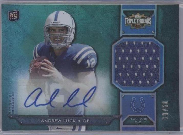 2012 Topps Triple Threads - Rookie Autograph Relics Andrew Luck #TTRAR ...
