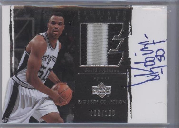 2003-04 Upper Deck Exquisite Collection - Autograph Exquisite Patches #AP-DA David Robinson /100 ...