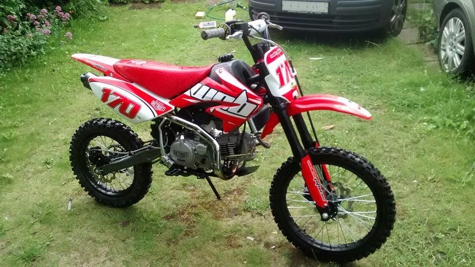 WELSH PIT BIKE 2016 170CC STOMP DETROIT ENGINE BIG WHEEL 20BHP WPB CRF ...