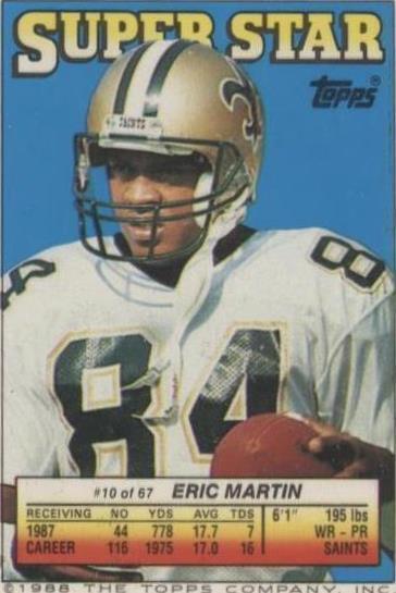 1988 Topps Super Star Sticker Back Cards - Karl Mecklenburg, Eric ...