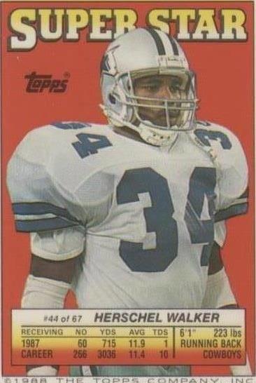 1988 Topps Super Star Sticker Back Cards - Jerome Brown 50, Warren Moon ...