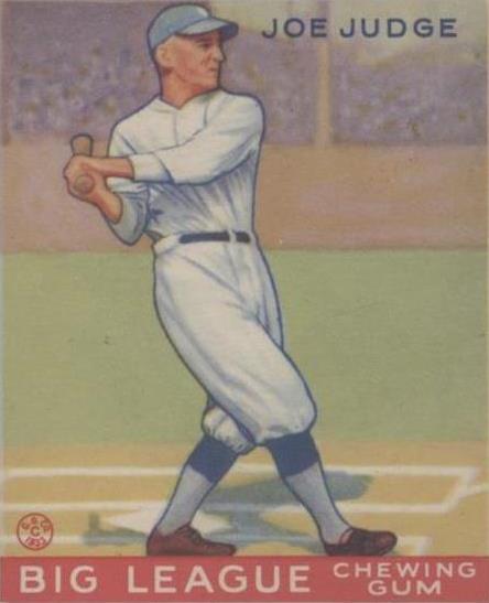 1933 Goudey Big League Chewing Gum - R319 #155 Joe Judge (RC) for sale ...