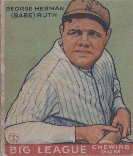 1933 Goudey Big League Chewing Gum - R319 #181 Babe Ruth for sale ...