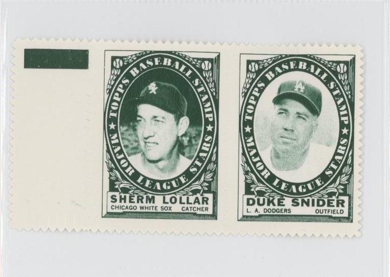 1961 Topps - Stamp Panels Duke Snider, Sherm Lollar #SLDS for sale ...