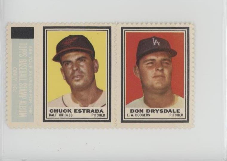 1962 Topps - Stamps Panels Don Drysdale, Chuck Estrada for sale online ...