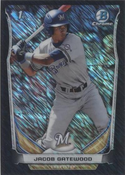 2014 Bowman Chrome Minis - Jacob Gatewood #198 Black Shimmer Refractor ...