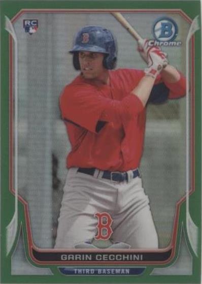 2014 Bowman Chrome Minis - Green Refractor #327 Garin Cecchini /15 (RC ...